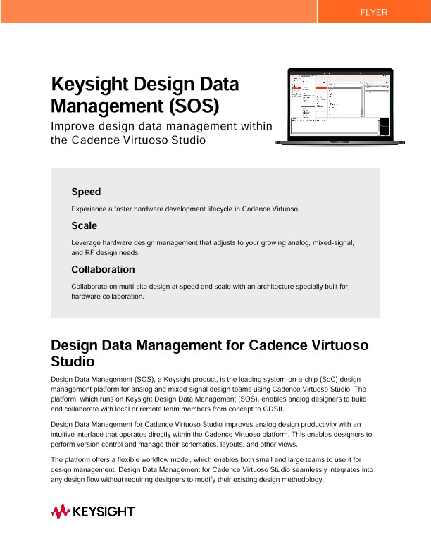 Keysight Design Data Management SOS Cadence Virtuoso Studio PDF Asset Page | Keysight